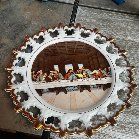 Napco | Art | Hand Painted Plate Of The Last Supper Perfect Condition ...